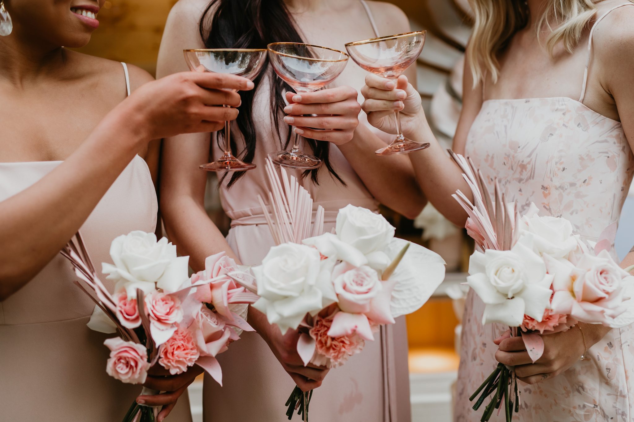 Modern Blush on Blush Wedding Inspiration with a Ruffled Gown to Die ...
