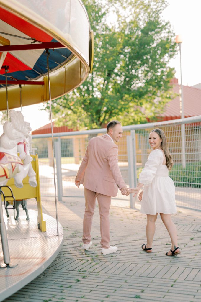 Wonderfully Whimsical Engagement Session at a Colourful Summer Carnival | Brontë Bride
